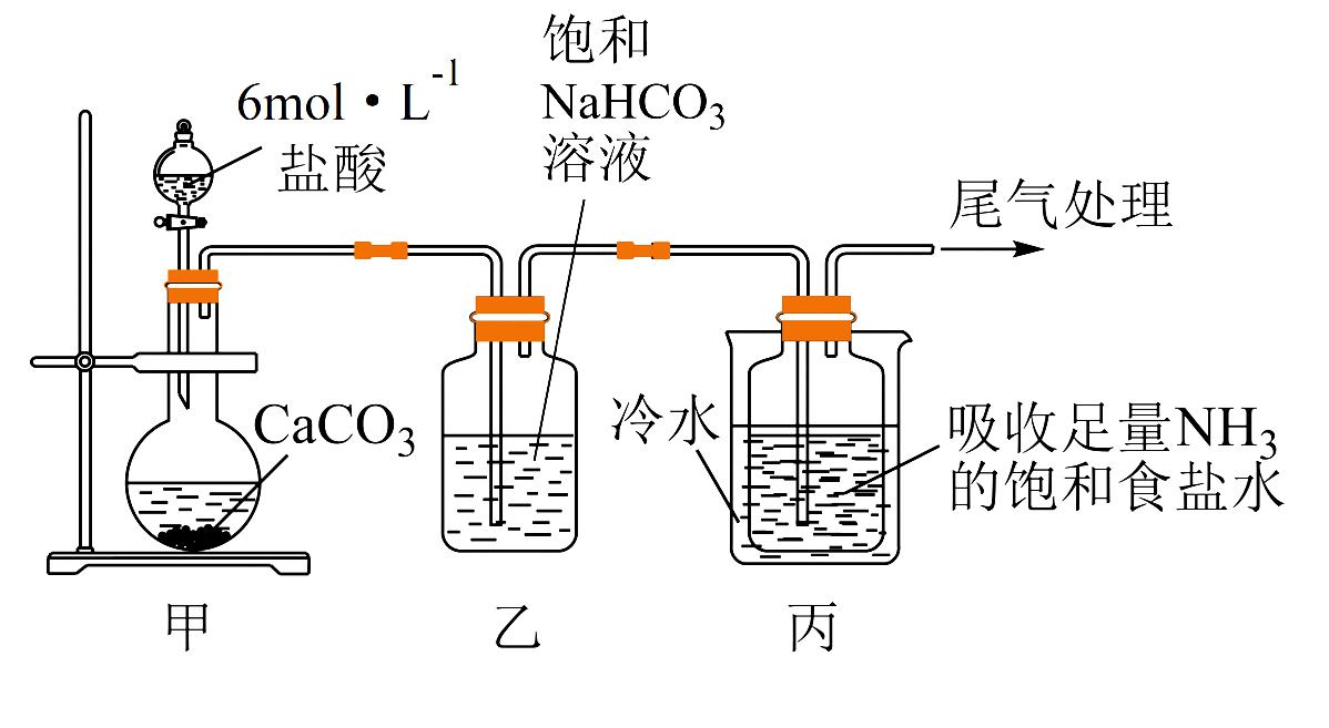 某化学兴趣小组模拟“侯氏制碱法”制纯碱并进行后续实验。Ⅰ.制备纯碱:先以nacl、nh3、co2 和水等为原料,用如图所示装置制取nahco3